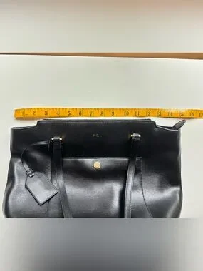 Lauren Ralph Lauren | Bags | Ralph Lauren Black Leather Tote | Poshmark